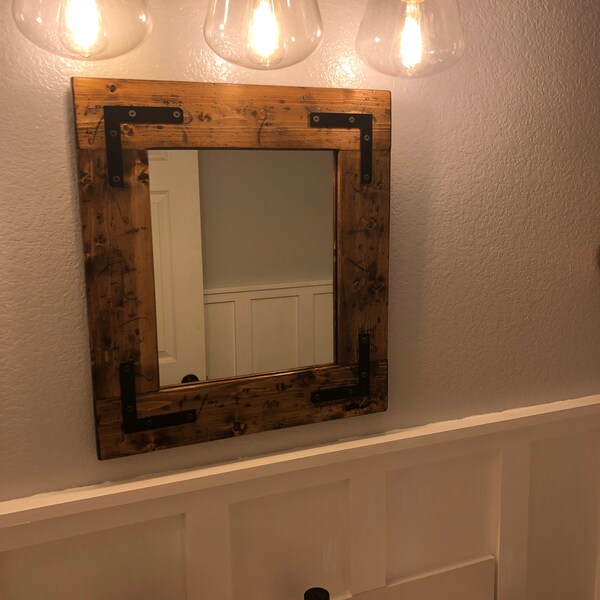 RUSTIC DISTRESSED Wood Mirror, Country Framed Mirror, Wood Mirror ...