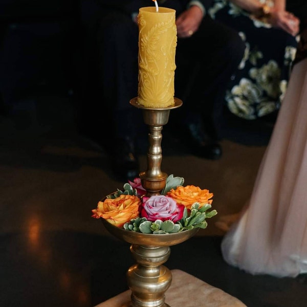 Beeswax Pillar Fern Candle / 100% Natural Bees Wax / Handcrafted in USA ...