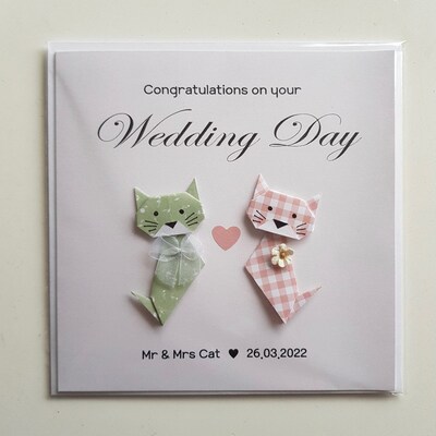 Personalised Wedding Card / Cat Wedding Card / Animal Card - Etsy
