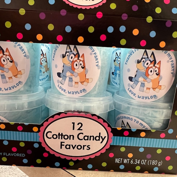 Blue Favor Stickers Set of 12 Glossy Stickers, Blue Party, Blue Favors ...