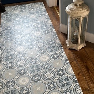 Vinyl Kitchen Runner Floor Mat in Grey Geometric Mosaic Tile - Etsy UK