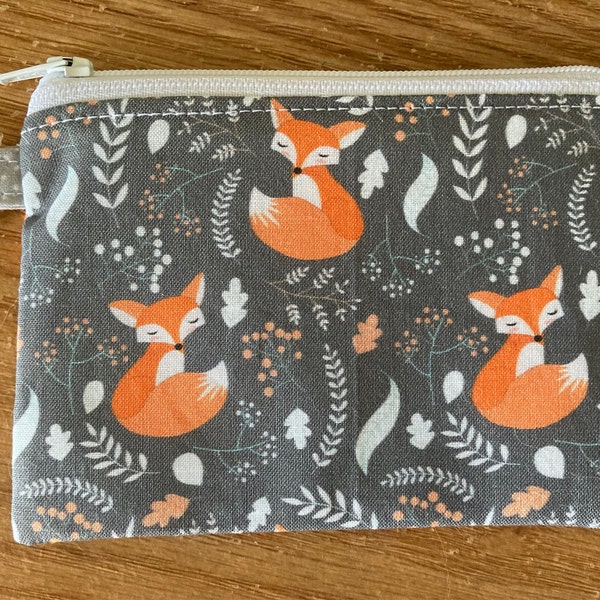 Fox Zipper Wallet Fox Lover Zipper Pouch Fox Theme Wallet Gift for Her Fox Purse With Matching ...