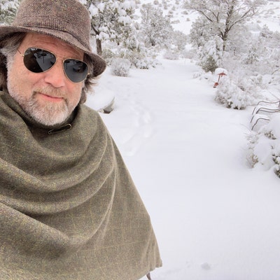 Irish Donegal Tweed Wool Ruana, Cape Green With Yellow Overcheck 100% ...