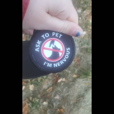 Nervous Dog Clip on Patch Tag Ask to Pet Im Nervous Custom Patch Tab ...