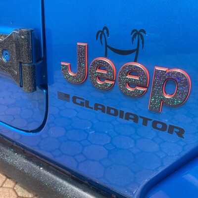 Holographic Sequins Steering Wheel Jeep Sticker Decal, Wrangler JK, JL ...