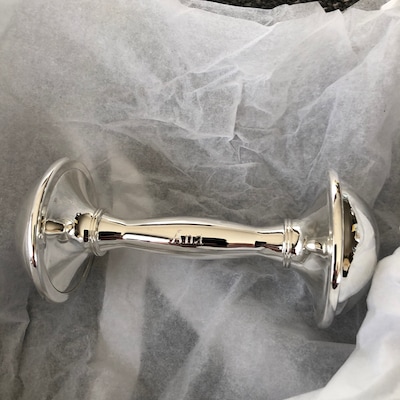 Engraved Silver Plated Rattle, Personalised Baby Rattle, Silver ...