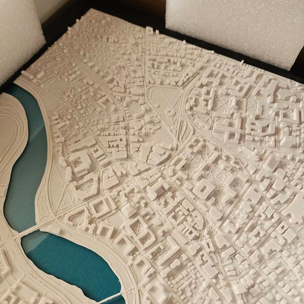 Dallas 3D City Map 3D Printed Buildings Wall Decor Dallas Texas Skyline ...