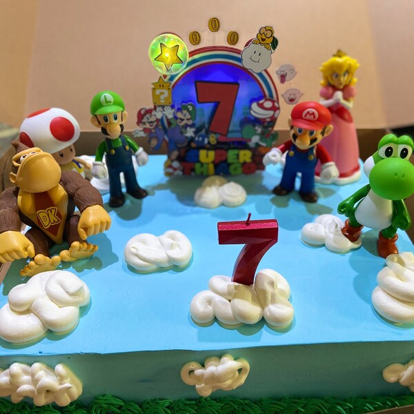 Super Mario Cake Topper Mario Luigi Birthday Party Decor - Etsy
