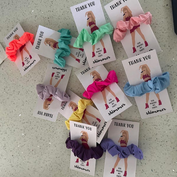 Printable Scrunchie Card Par-tay Favor T Swift Eras Party Theme Purple ...