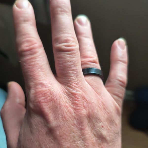 Black Iron Ring Band, Hand Forged Pagan Ring, Rustic Men's Women's Ring Band, 6th Anniversary ...