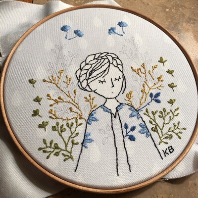 Dreamy Lady Hand Embroidery Kit Modern, Embroidery Girl, Embroidery ...