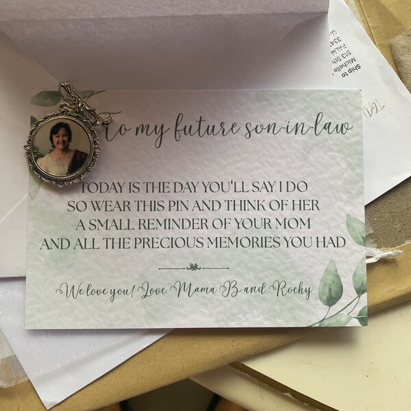 Groom Memorial Pin - Groom Buttonhole Charm - Groom Memory Pin - Loved ...