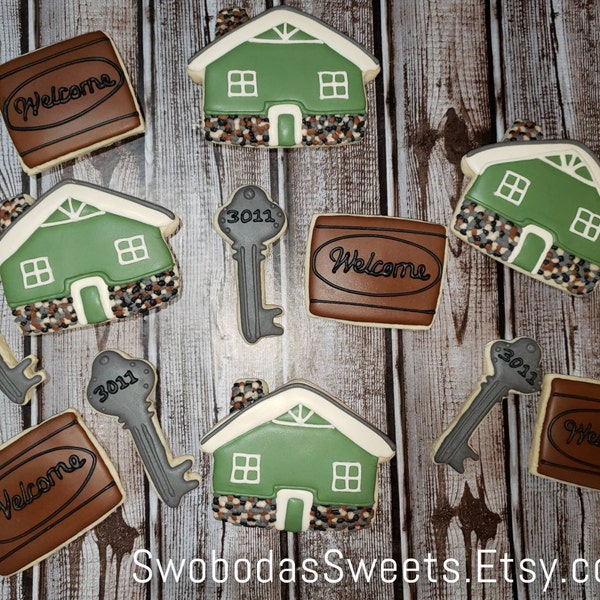 House & Antique Key Realtor Cookie Cutter Set Metal Real Estate Gift ...