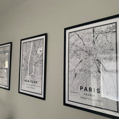 City Map Prints, Custom Personalised, 3 for the Price of 2 Modern Wall ...