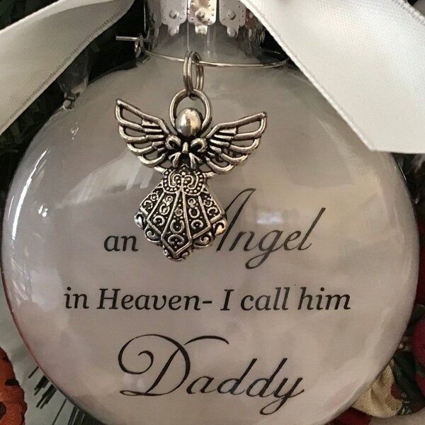 Dad Memorial Ornament Christmas Angel in Heaven I Call Him Dad Parent ...