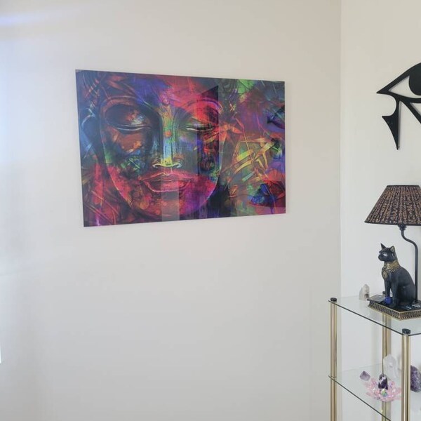 Blue Chevy in Heaven- Glass Printing Wall Art - Glass Wall Art- Wall ...