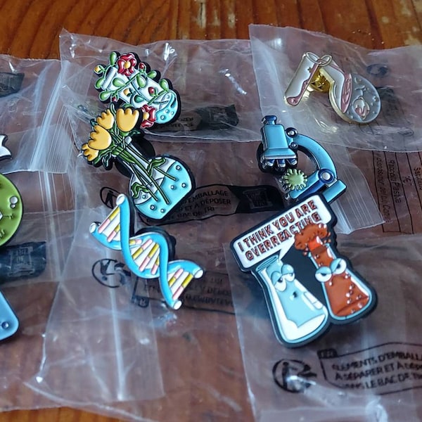 Caffeine Dopamine Science Enamel Pin, STEM Badge Pin, Lapel Pin, Collar ...