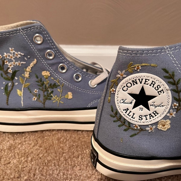 Custom Converse Embroidered Shoes,1970s Converse Chuck Taylor,converse ...