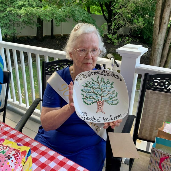 Family Tree Plate, in Color: Personalized Grandparent Plate, Family ...