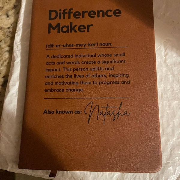 Personalized Difference Maker Journal Custom Difference Maker Gift ...