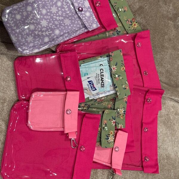 Mickey & Minnie Mouse “clip” Ouch Pouches (2+) 4x5 Clear Front Diaper Bag Purse Backpack ...