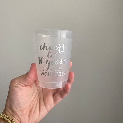 Custom Class Reunion Frosted Party Cups, Together Again Shatterproof ...