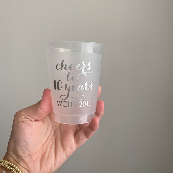 Custom Class Reunion Frosted Party Cups, Together Again Shatterproof ...