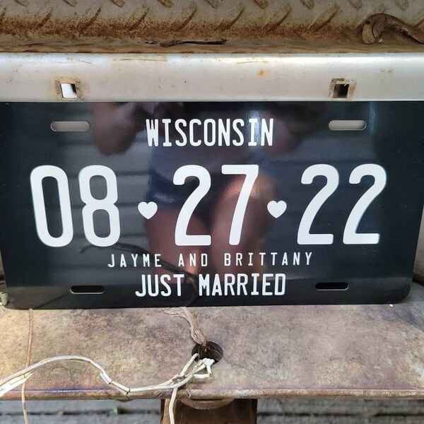 Wedding License - Car License Plate | Wedding Car | Just Married ...