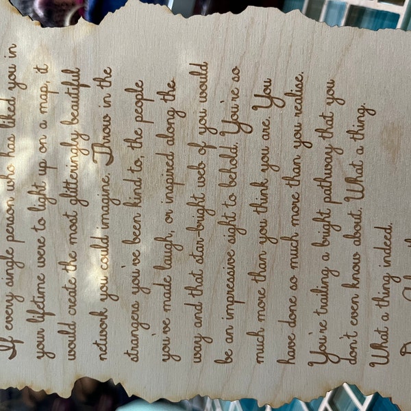 Wood Engraved Poem | Custom Short Story or Poem With a Stand ...