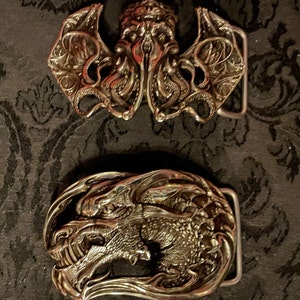 Leather Belt With Brass Buckle alien Steampunk | Etsy