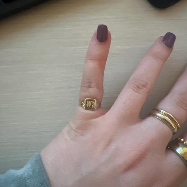 Signet Ring, Women Signet Ring, Girl Signet Ring, Solid Sterling Silver ...