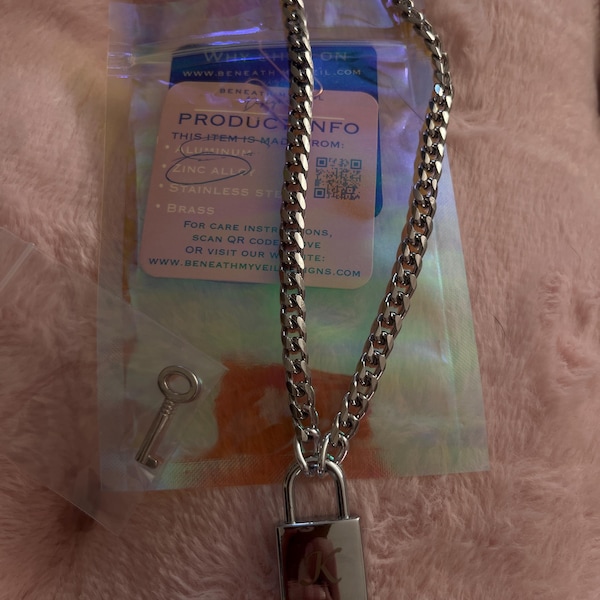 Engraved Padlock Necklace, Custom Lock and Key Set, Gold Day Collar ...