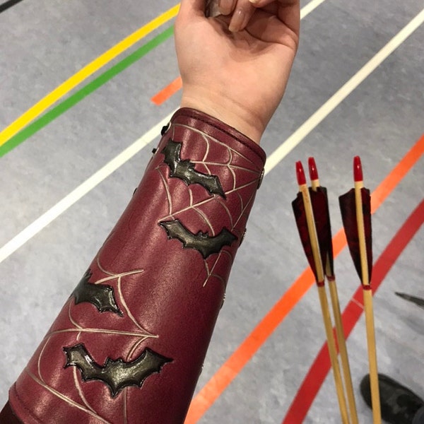 Leather Arm Guard Full Fore-arm Cover With Lacing Plus Snap Buttons and ...