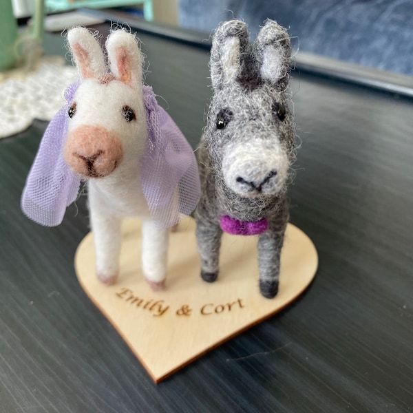 Donkey Wedding Cake Topper Donkey Groom and Bride Wedding Gift - Etsy