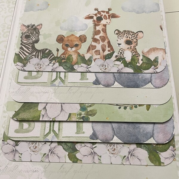 Cute Jungle Animals Digital Paper Pack, Watercolor Baby Safari Animals ...