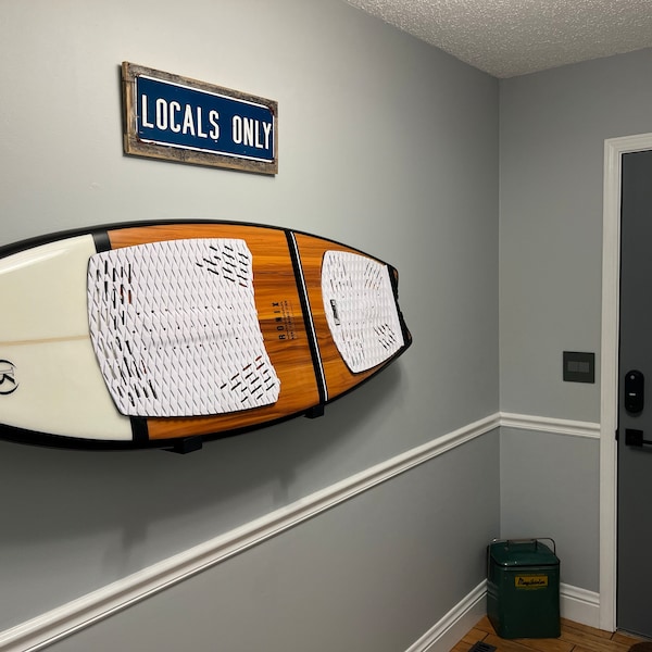 Locals Only Metal Street Sign Reclaimed Wood Frame - Etsy