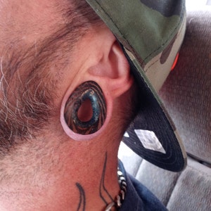 Wenge Teardrop Blue Ear Tunnels Wood Plugs With Blue Maple Inlay ...