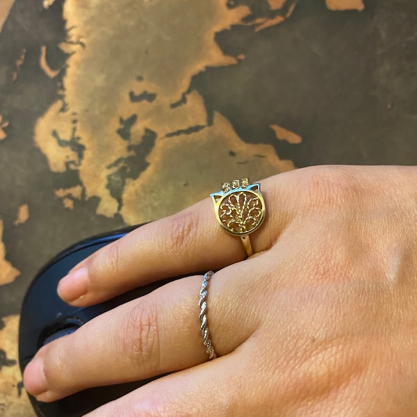 14K Gold Stackable Rope Ring - Etsy