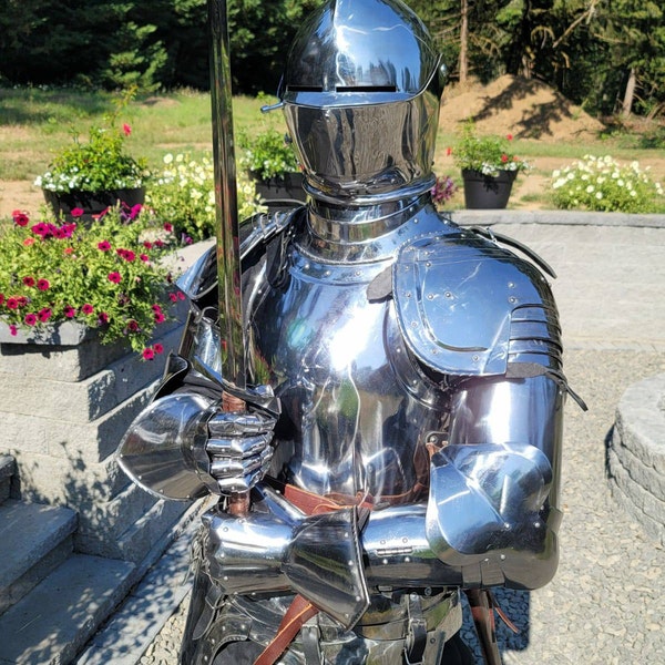 Arms SCA LARP Combat Armor Full Arms Plates With Couters caps Medieval ...