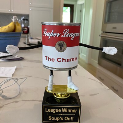 Custom Personalized Bendy Soup Can Food Drive Trophy - Etsy