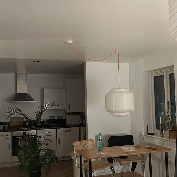 Wooden Plug in Pendant Light - Fabric Cable, Oak Style Wood Lamp Holder ...