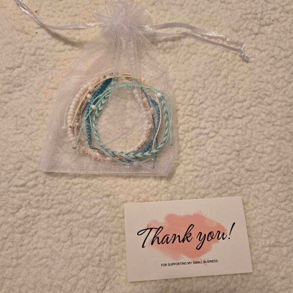 Set of Waterproof Ocean Wave Bracelets Gift Beach Anklets Non Tarnish ...