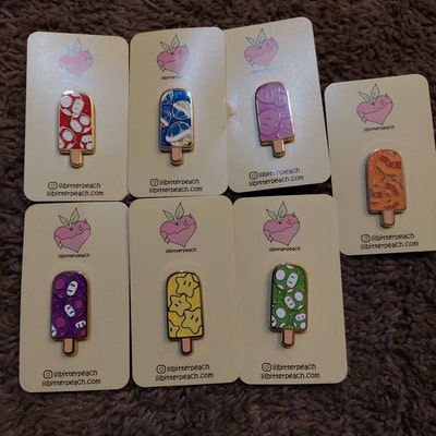 Rainbow Power up Popsicle Hard Enamel Pin Set of Seven - Etsy