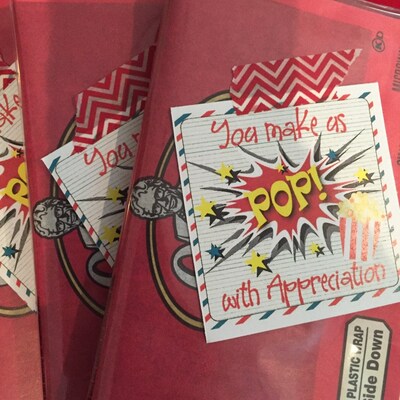 Pop With Appreciation Gift Tags for Popcorn Gift Tags for Teacher ...