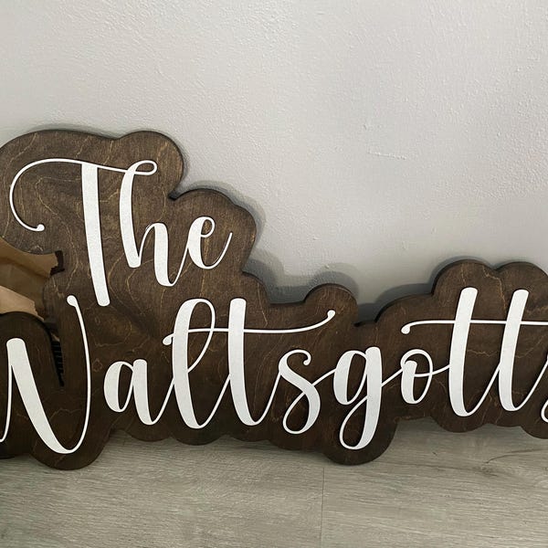 Large Last Name Sign, Cut Out Last Name Sign, Wedding Name Sign, Double ...
