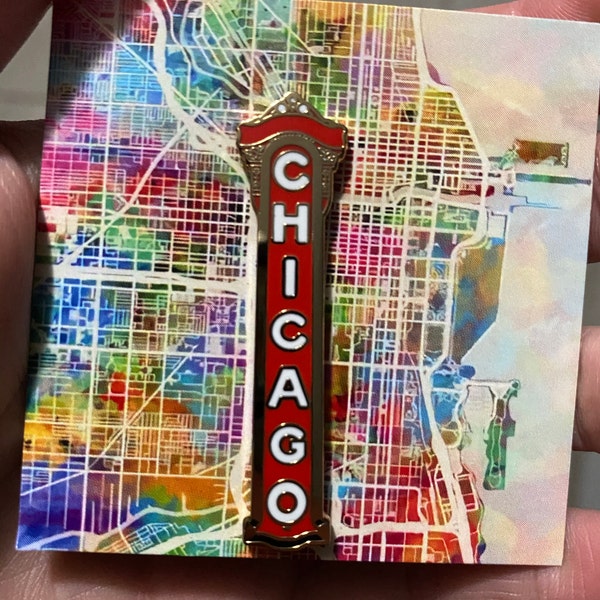 Chicago - Hard Enamel Pin - Etsy