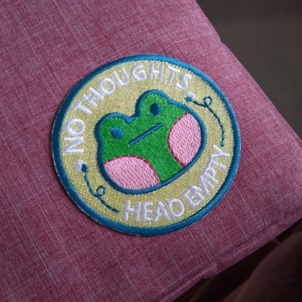 No Thoughts Head Empty, Cute Frog Iron on Patch for Clothes, Backpacks ...