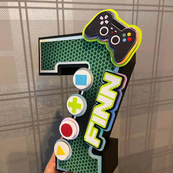 Gamer 3D Numbers or Letters, Gamer Party Decorations, Gamer Birthday ...