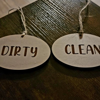 Custom Wooden Laundry Basket Labels // Dirty Clean Laundry - Etsy