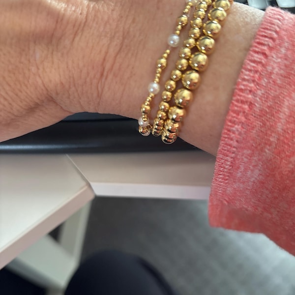 3 Piece Everyday Gold Filled Designer Bracelet Stack - Etsy